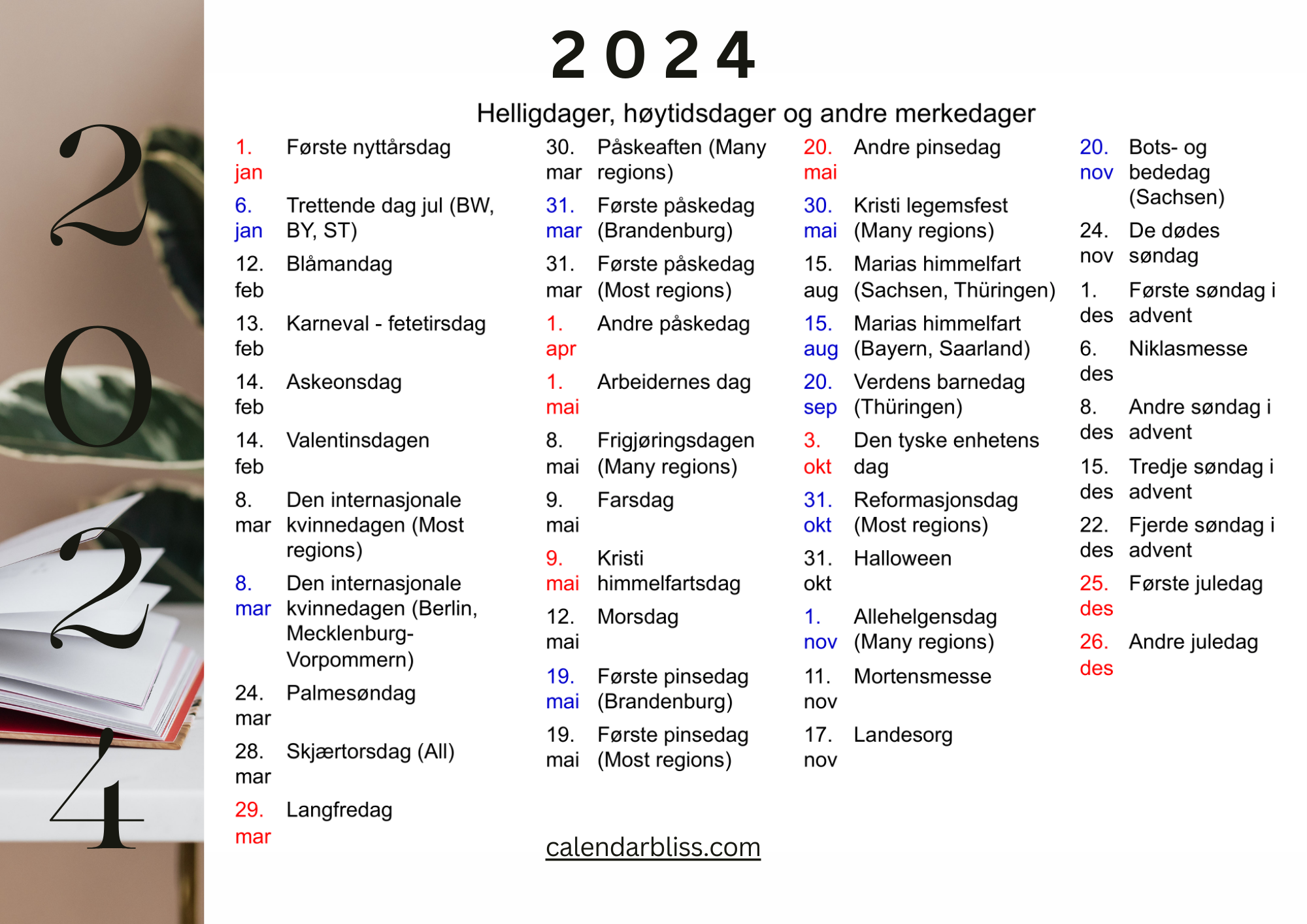 Kalender August 2024 - Calendar Bliss